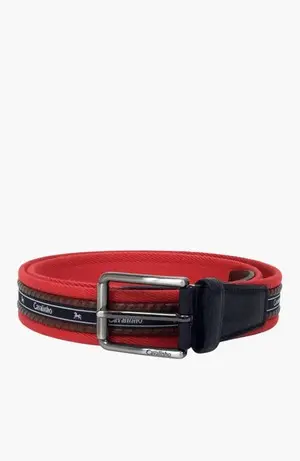 CAVALINHO Woven Fabric And Leather Belt
