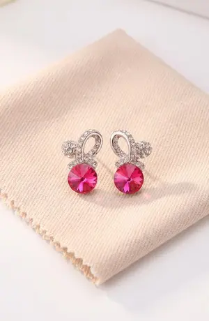 MODENAIRE Crystal Flower Drop Earrings