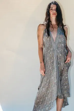 SUN CHILD Classic Silk Dress Ivy