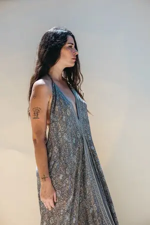 SUN CHILD Classic Silk Dress Ivy