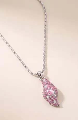 MODENAIRE Crystal Floral Pendant Necklace