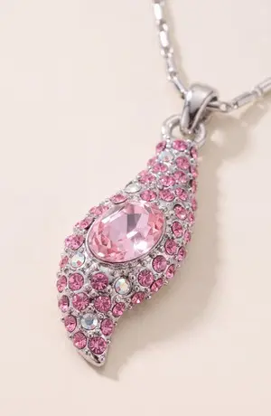 MODENAIRE Crystal Floral Pendant Necklace