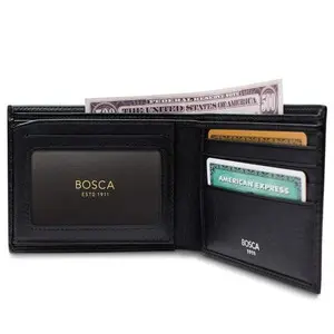 Bosca Nappa Vitello Bifold Wallet With Card/id Flap