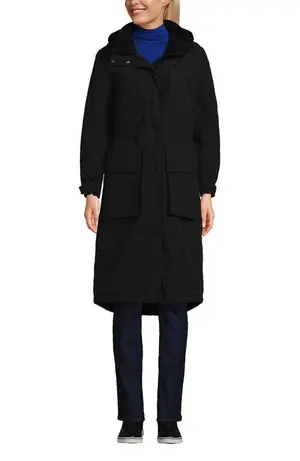 LANDS' END Squall Waterproof Insulated Winter Stadium Coat - Black