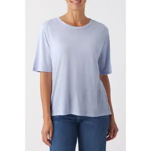 FRANNE GOLDE Slub Jersey Crew Neck Tee - Haze