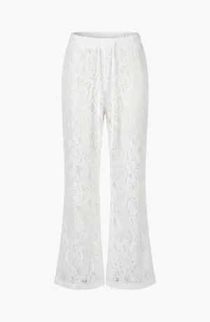 MODENAIRE High Waist Lace Wide Leg Pants With Drawstring