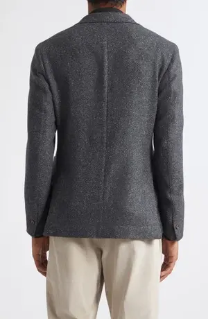 Eleventy Single-breasted Soft Slim Fit Jacket In Cashmere And Silk