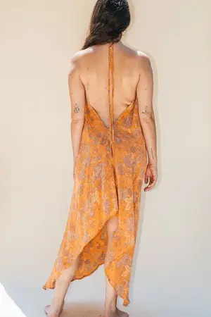 SUN CHILD Classic Silk Maxi Dress