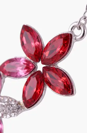 MODENAIRE Floral Crystal Statement Necklace