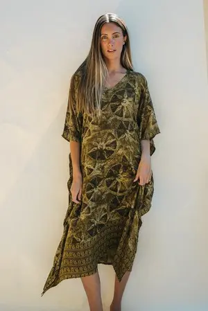 SUN CHILD Long Caftan Luna - Green