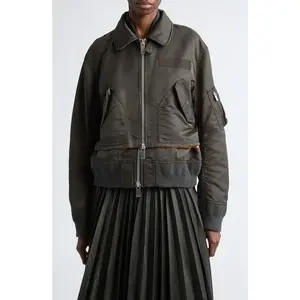 Sacai Layered Nylon Twill Bomber Jacket