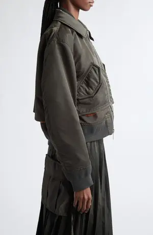 Sacai Layered Nylon Twill Bomber Jacket