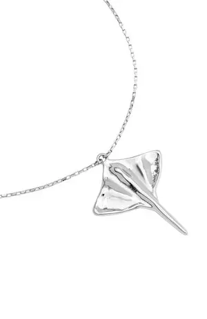 UNODE50 Sterling Plated Manta Ray Pendant Necklace