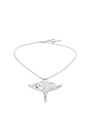 UNODE50 Sterling Plated Manta Ray Pendant Necklace