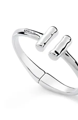 UNODE50 Rigid Sterling-plated Bracelet With Two Tubes
