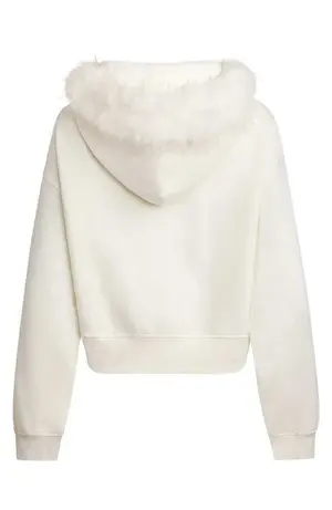BRIDEMERCH Happily Ever Après Fur Zip Cropped Hoodie