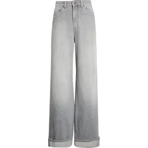 Emporio Armani Wide Leg Denim Pants - Grey