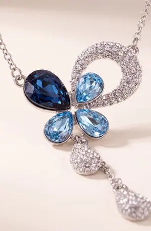 MODENAIRE Teardrop Crystal Pendant Necklace