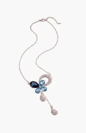 MODENAIRE Teardrop Crystal Pendant Necklace