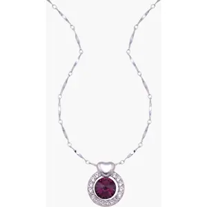 MODENAIRE Round Heart Accent Pendant Necklace
