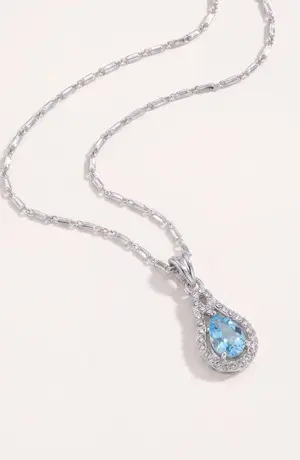 MODENAIRE Teardrop Crystal Pendant Necklace