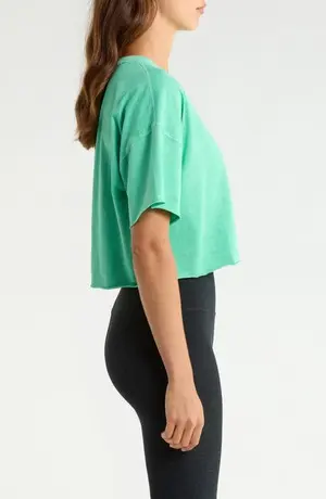Beyond Yoga Cropped T-shirt With Raw Hem