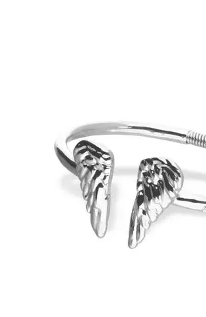 UNODE50 Sterling -plated Rigid Bracelet With Wing Detail