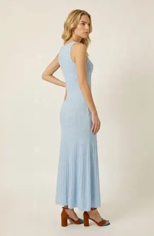 MODENAIRE Ribbed Knit Sleeveless Midi Dress