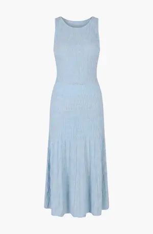 MODENAIRE Ribbed Knit Sleeveless Midi Dress