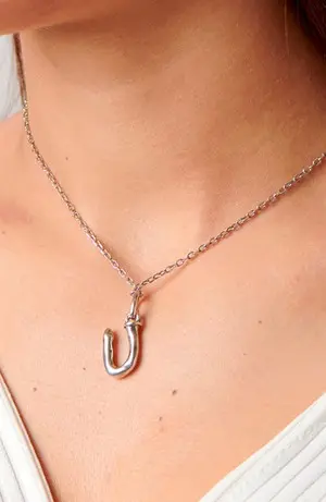 UNODE50 Sterling -plated Letter U Charm