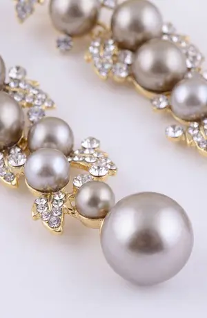 MODENAIRE Elegant Pearl Crystal Drop Earrings