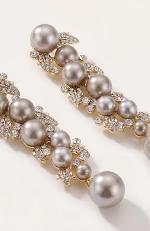 MODENAIRE Elegant Pearl Crystal Drop Earrings