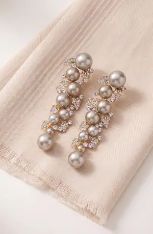 MODENAIRE Elegant Pearl Crystal Drop Earrings