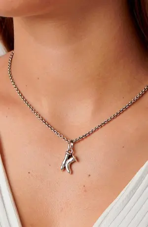 UNODE50 Sterling -plated Letter K Charm