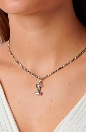 UNODE50 Sterling -plated Letter 'i' Charm
