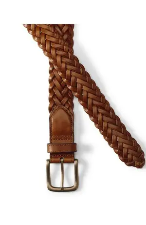 LANDS' END Leather Braided Belt