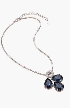 MODENAIRE Teardrop Trio Cluster Pendant Necklace