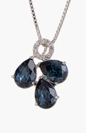 MODENAIRE Teardrop Trio Cluster Pendant Necklace