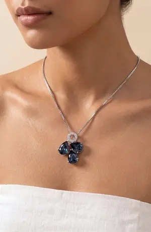 MODENAIRE Teardrop Trio Cluster Pendant Necklace
