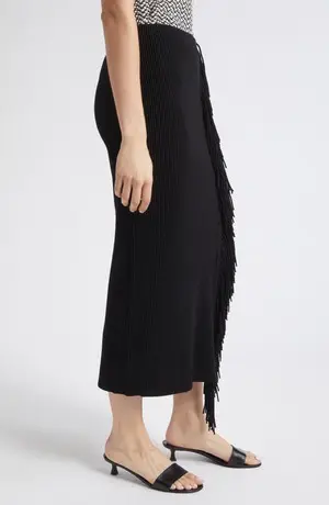 Emporio Armani High Waist Fringe Skirt