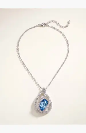 MODENAIRE Crystal Orb Cage Pendant Necklace - Blue