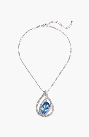 MODENAIRE Crystal Orb Cage Pendant Necklace - Blue