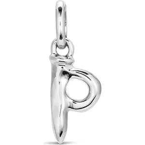 UNODE50 Sterling -plated Letter P Charm - Silver