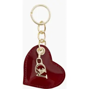 CAVALINHO Midnight Rouge Patent Leather Heart Keychain 283 - Red