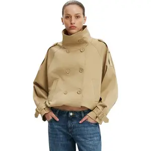 COTTON ON Porter Cropped Trench Coat - Sand