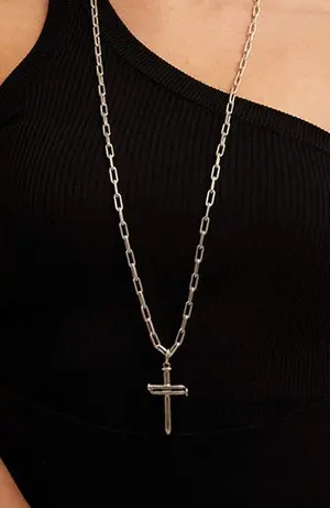 UNODE50 Sterling -plated Cross Charm