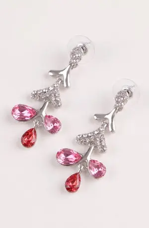 MODENAIRE Elegant Sparkling Gem Drop Earrings