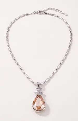 MODENAIRE Topaz Teardrop Star Pendant Necklace - Silver