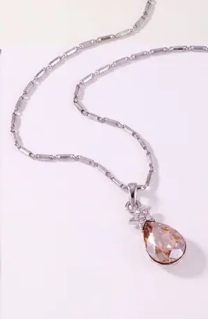 MODENAIRE Topaz Teardrop Star Pendant Necklace