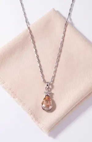 MODENAIRE Topaz Teardrop Star Pendant Necklace